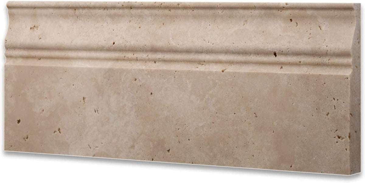 Ivory/Beige Travertine HONED 5 X 12 Baseboard Trim Molding Tile ...